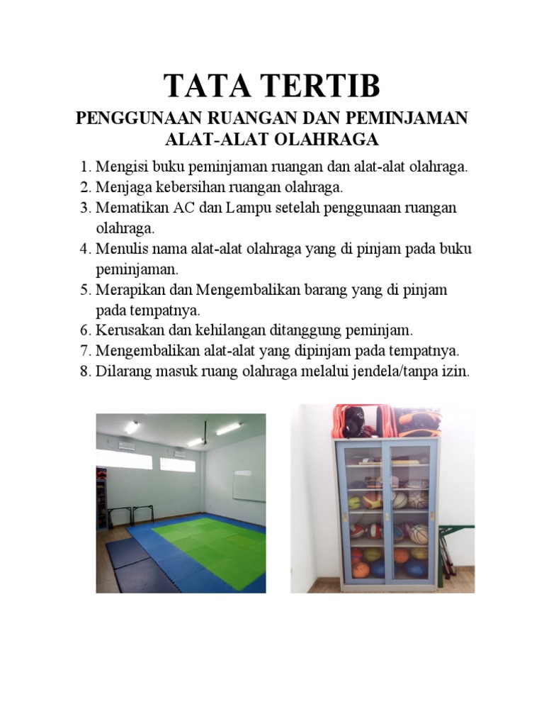 Tata Tertib Ruang Olahraga | PDF