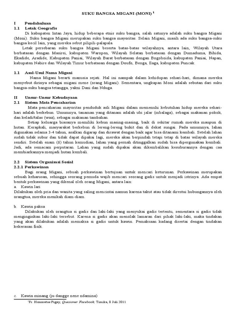 Kebudayaan Suku Migani di Papua | PDF | Griya & Taman