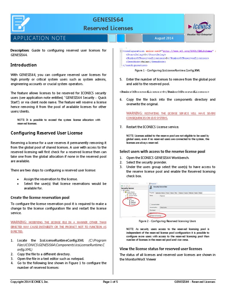 GENESIS64 - Reserved Licenses | PDF | Computer File | Client (Computing)