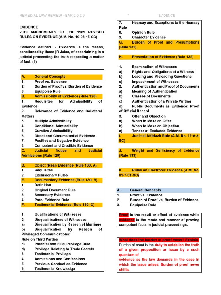 Part 2 Evid | PDF | Evidence (Law) | Burden Of Proof (Law)
