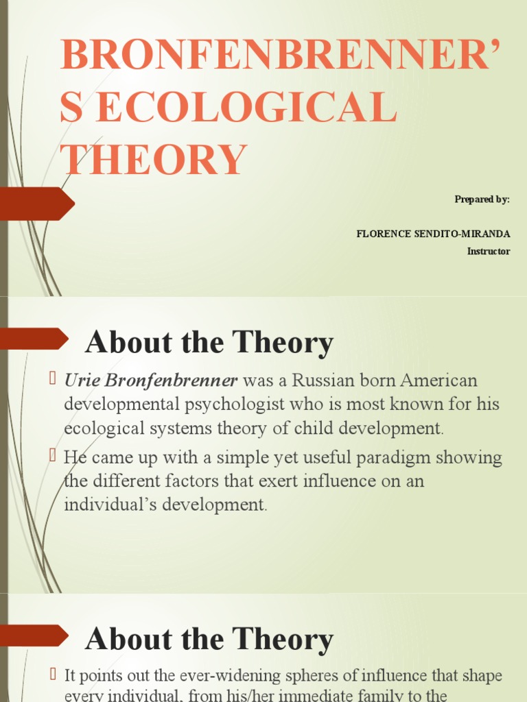 Bronfenbrenner's Ecological Theory | PDF