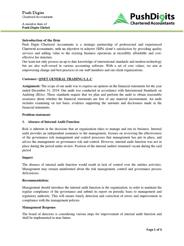 Audit Case Study | PDF | Financial Audit | Audit