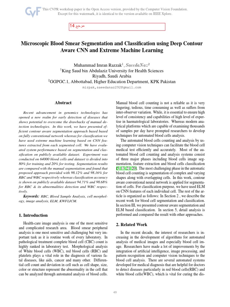 17-Microscopic Blood Smear Segmentation and Classification Using Deep Contour Aware CNN and ...