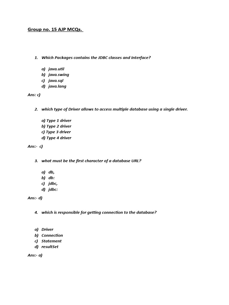 Group No. 15 AJP Mcqs. | PDF | Data | Computer Data