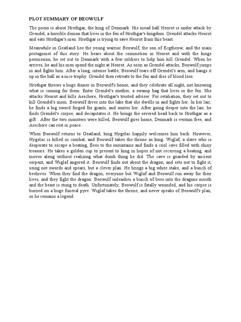 Lecture 1 Handout | PDF | Beowulf | English Heroic Legends