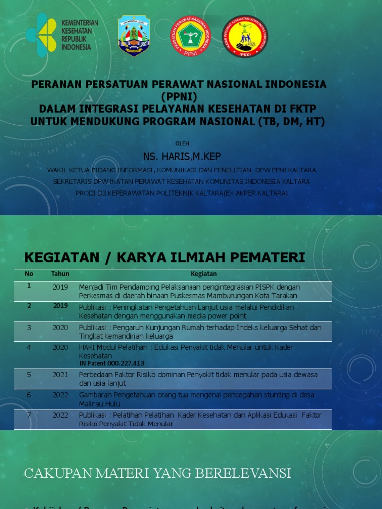 Peran PPNI Dalam Integrasi Pelayanan Kesehatan Di FKTP | PDF