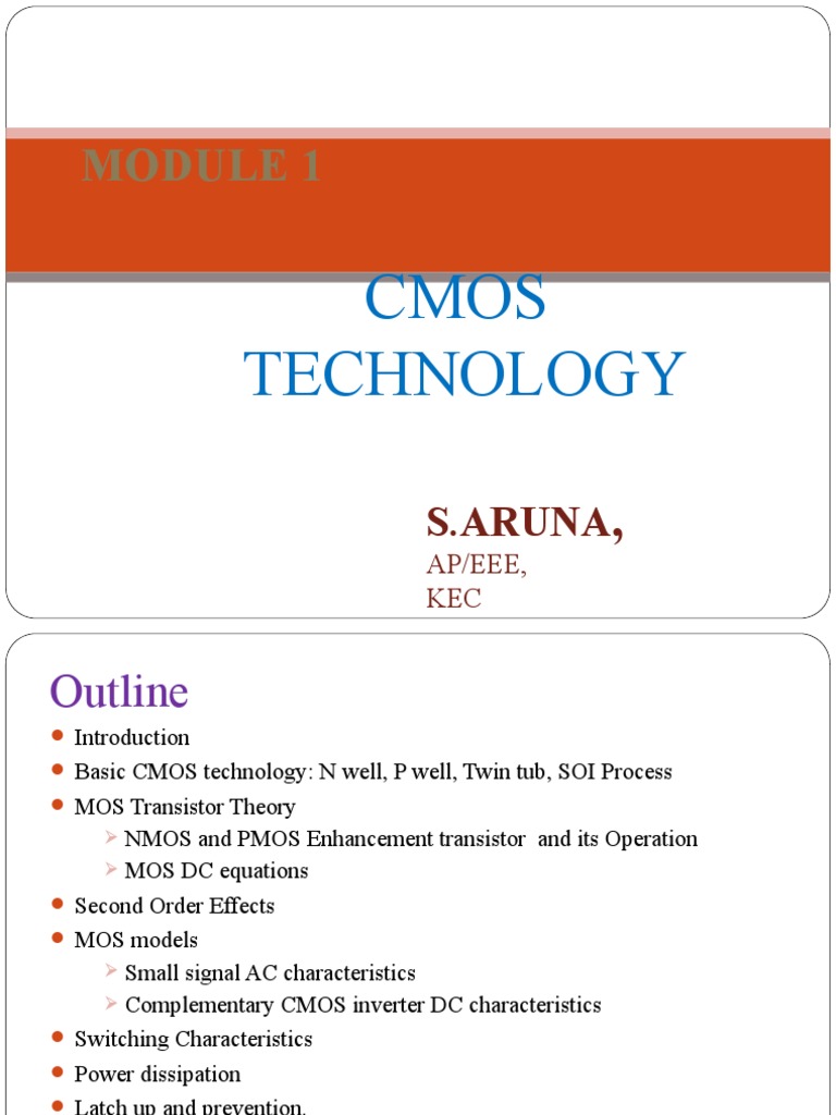 Module I CMOS Technology | PDF | Mosfet | Field Effect Transistor