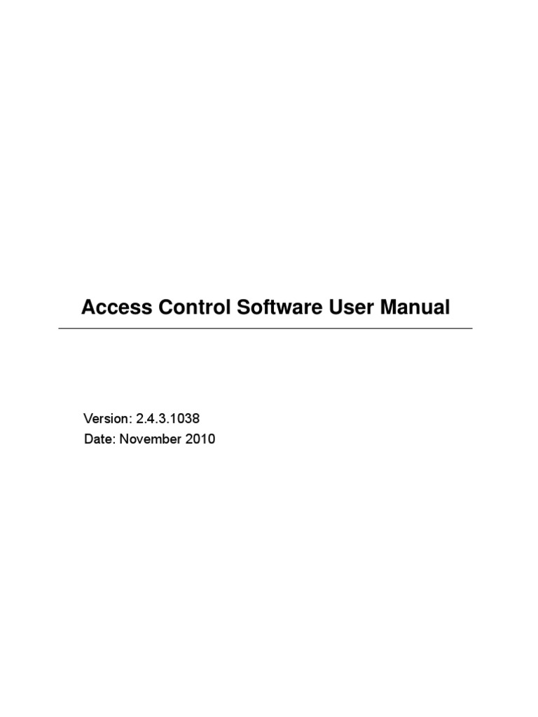 Access Control Software User Manual | PDF | Installation (Computer ...