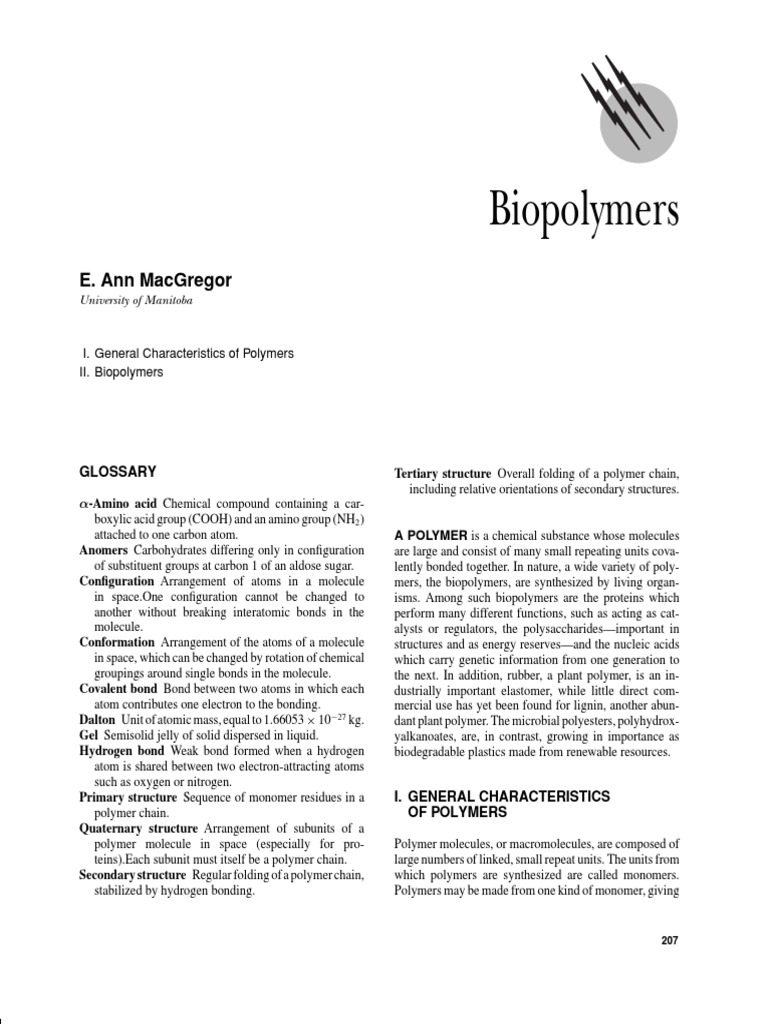 Biopolymers Pdf Enzyme Active Site