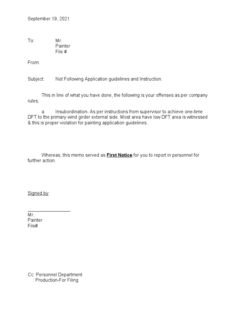 Warning Letter Format | PDF