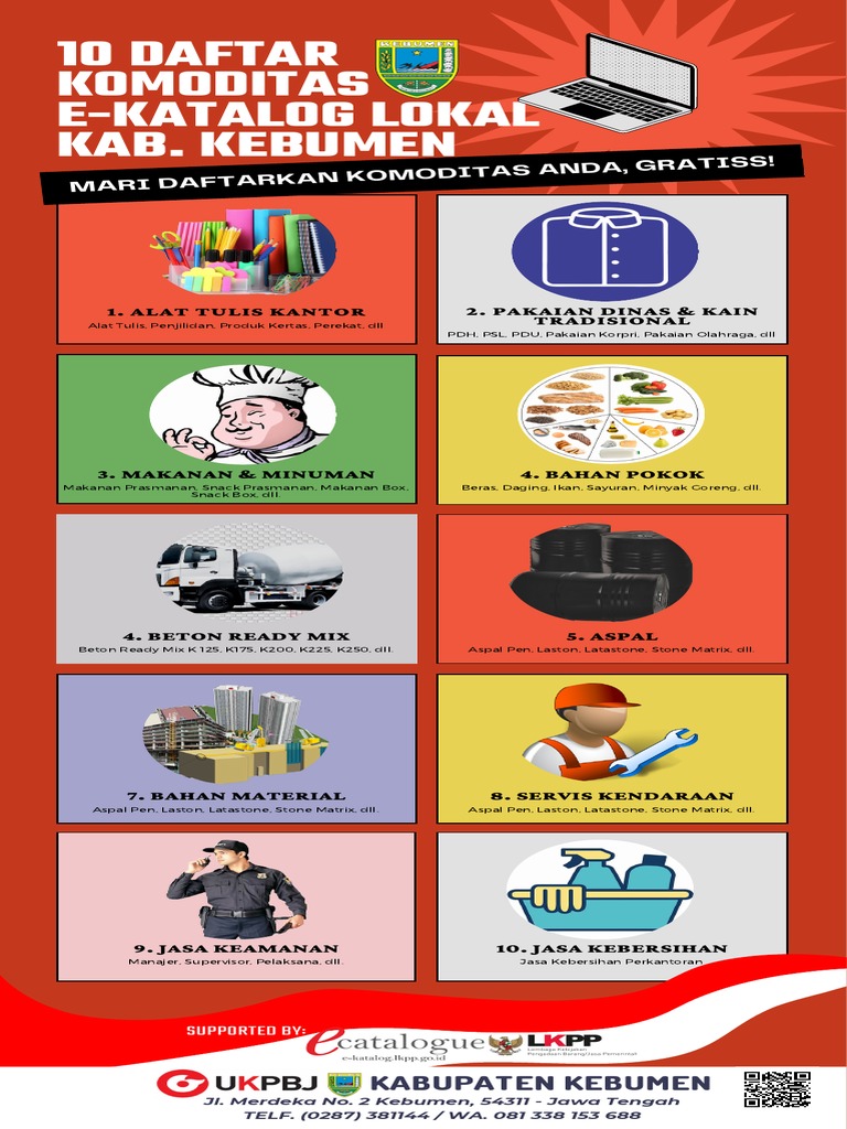 Leaflet 10 Komoditas E-Katalog Kabupaten Kebumen TH 2022 | PDF