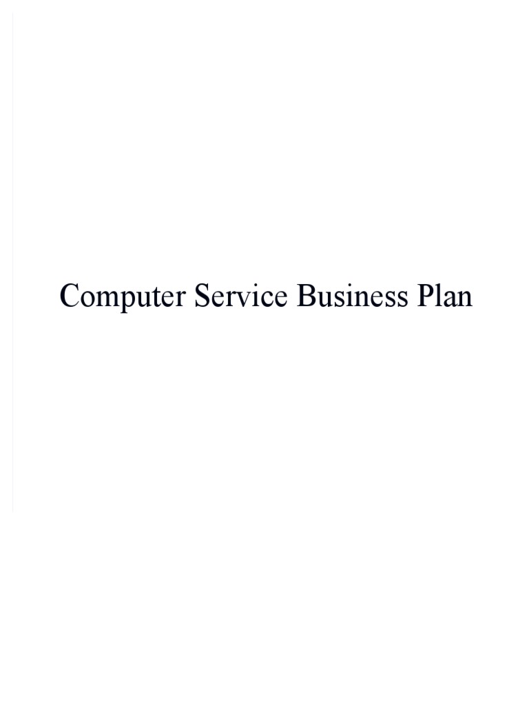 PDF Computer Repair Business Plan Compress | PDF | Net Income | Expense