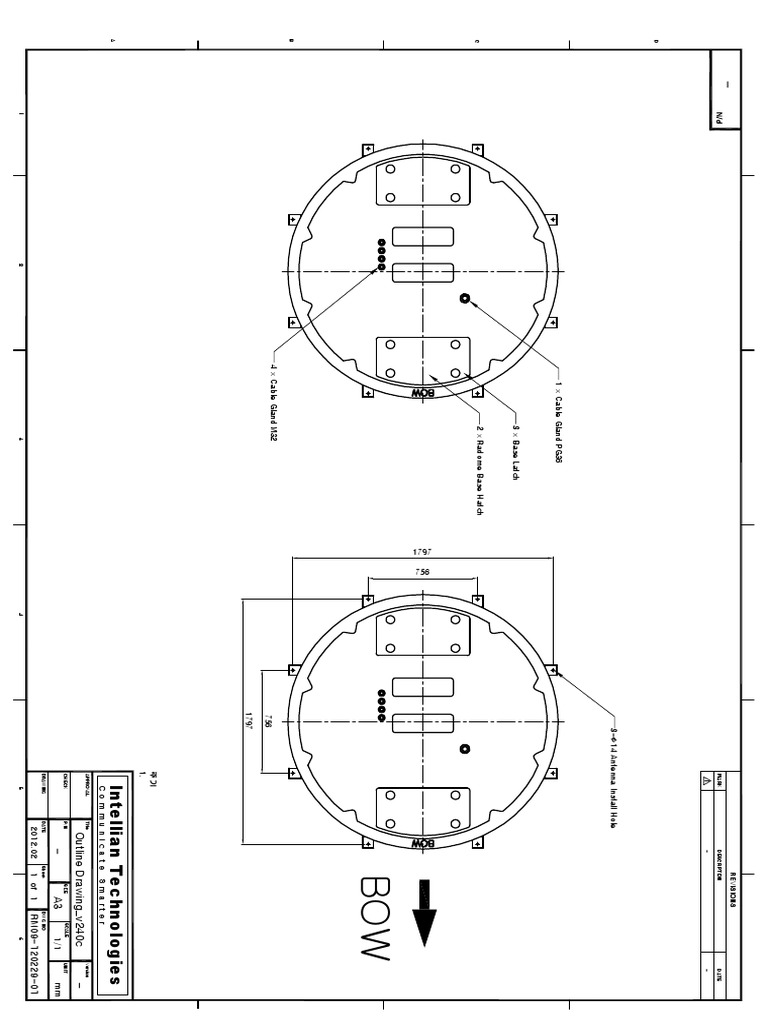 Intellian v240C Base Mounting Pattern | PDF | Electronics | Wireless