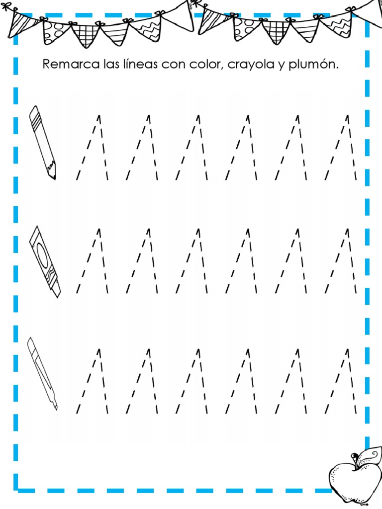 Remarca Las Líneas Con Color, Crayola y Plumón | PDF | Arte