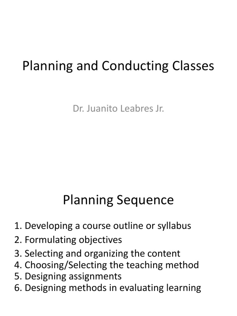 Midterm Module 5 Planning and Conducting Classes | PDF | Teaching ...