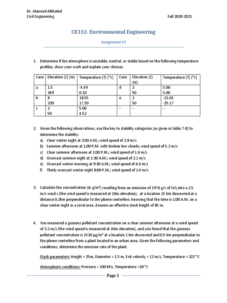 CE312 Assignment#7 | Download Free PDF | Wound | Wind Speed