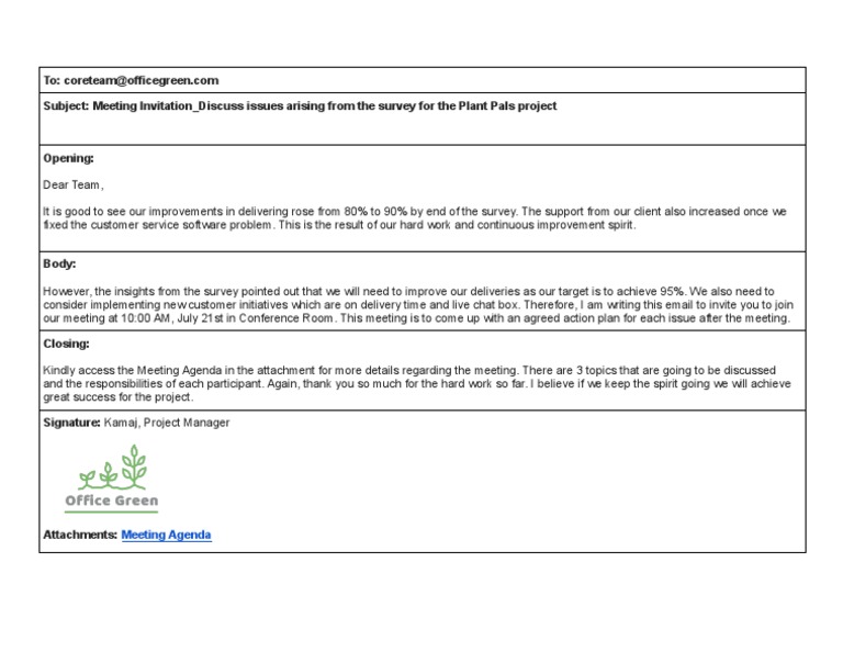 Activity Template - Invitation Email | PDF | Business