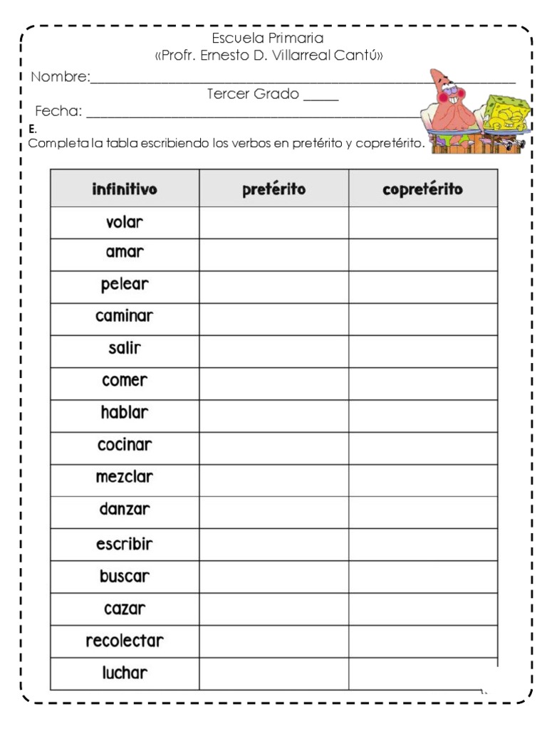Ejercicios de Pretérito y Copretérito | PDF