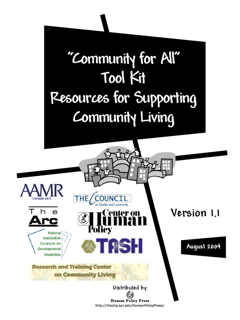"Community For All" Tool Kit Resources For Supporting Community Living ...