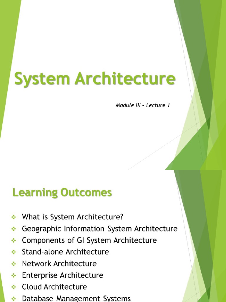 SDI Module III - System Architecture | PDF
