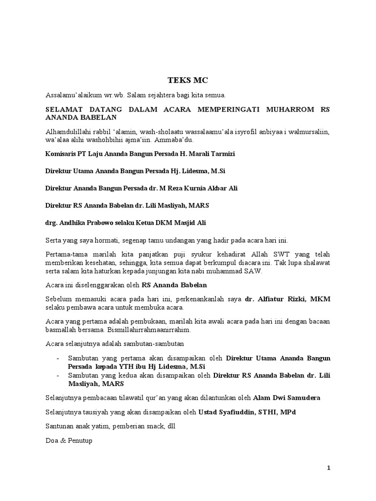 MC Dan Moderator Teks | PDF