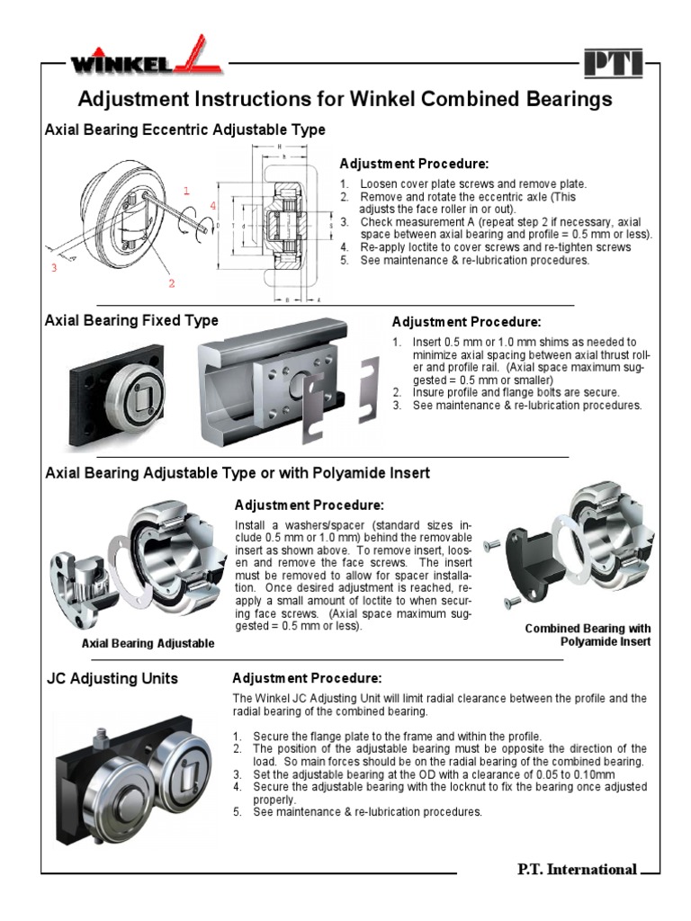 Winkel Bearing Adjustment Re Lube Instructions 0719 | Download Free PDF ...