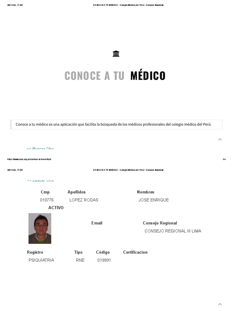 Conoce A Tu Médico - Colegio Médico Del Perú - Consejo Nacional Lopez ...