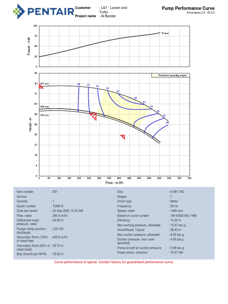 01.fire Pump Performance Curve | PDF | Pump | Equipment