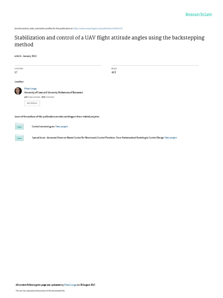 Paper 2 Final | PDF | Flight Dynamics (Fixed Wing Aircraft) | Control ...