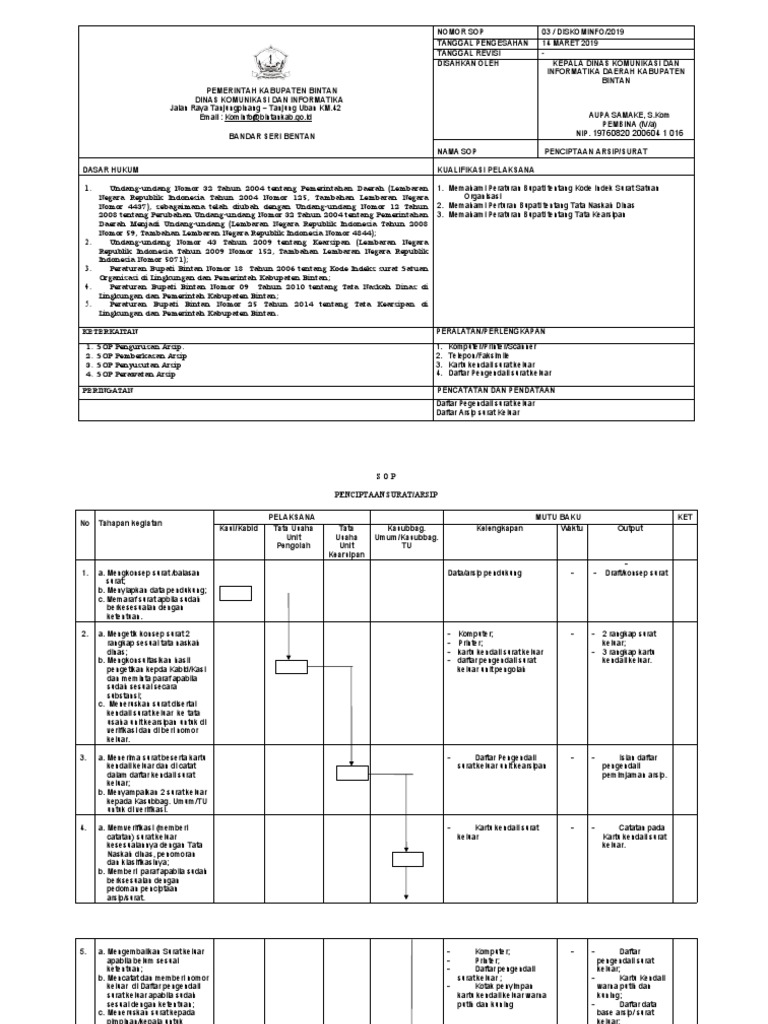 SOP Penciptaan Arsip | PDF