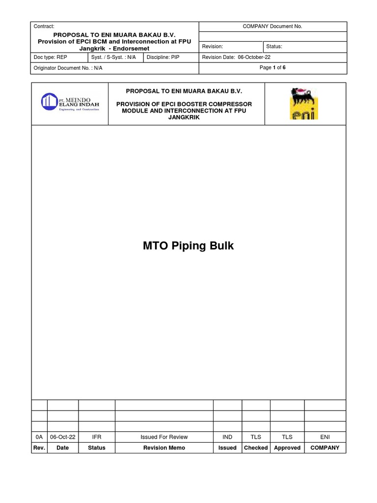 Jangkrik Complex - Mto Piping Bulk (Bidding) | PDF | Pipe (Fluid Conveyance) | Home Appliance