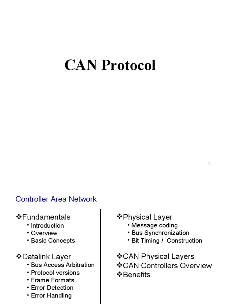 Can Protocol Pdf Computer Engineering Communications Protocols