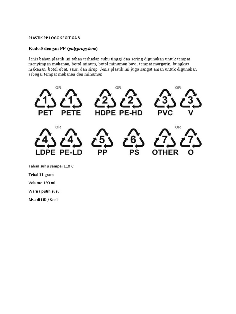 Plastik PP Logo Segitiga 5 | PDF