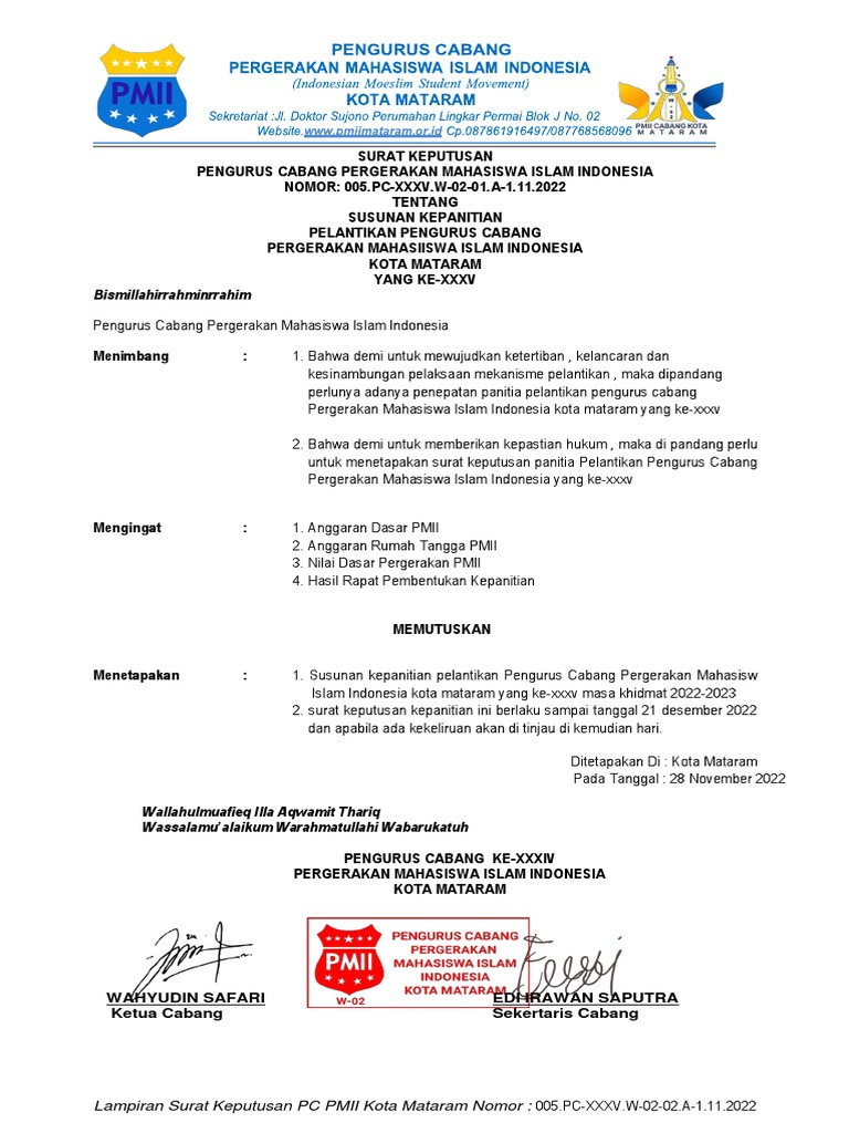 SK Panitia Pmii | PDF