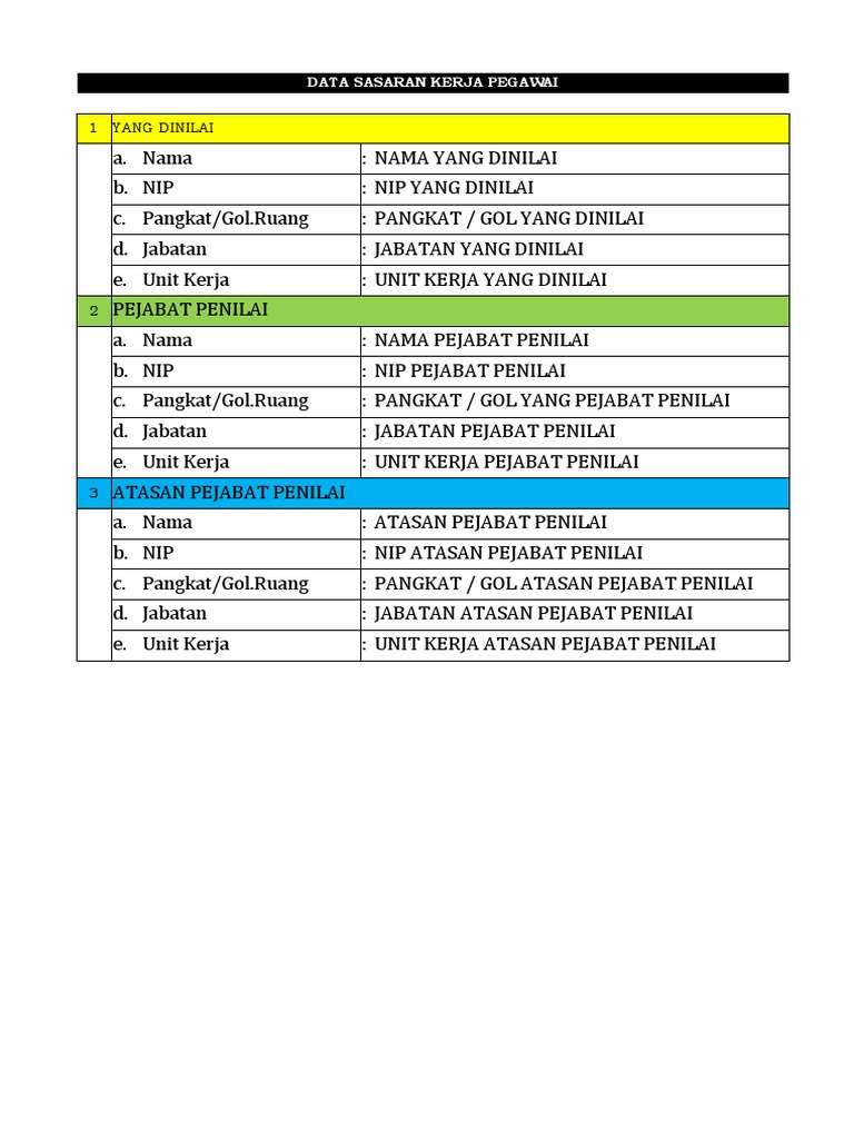 Contoh SKP 2021 Periode JAN-JUNI 2021 | PDF