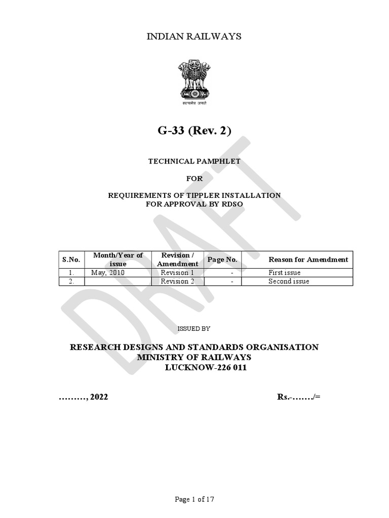 Spec G33R 2 | PDF | Rail Transport | Verification And Validation