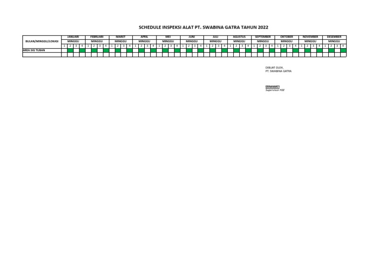 Schedule Inspeksi Alat | PDF