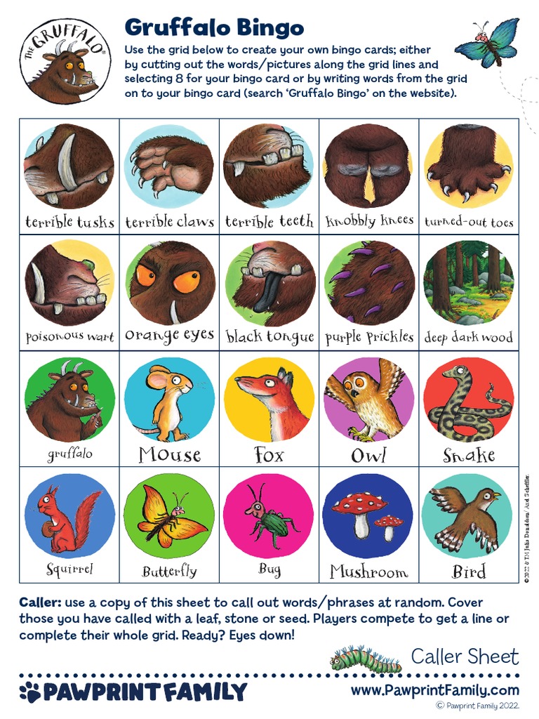 Gruffalo-Bingo-Caller-Sheet-vjaf8h | PDF