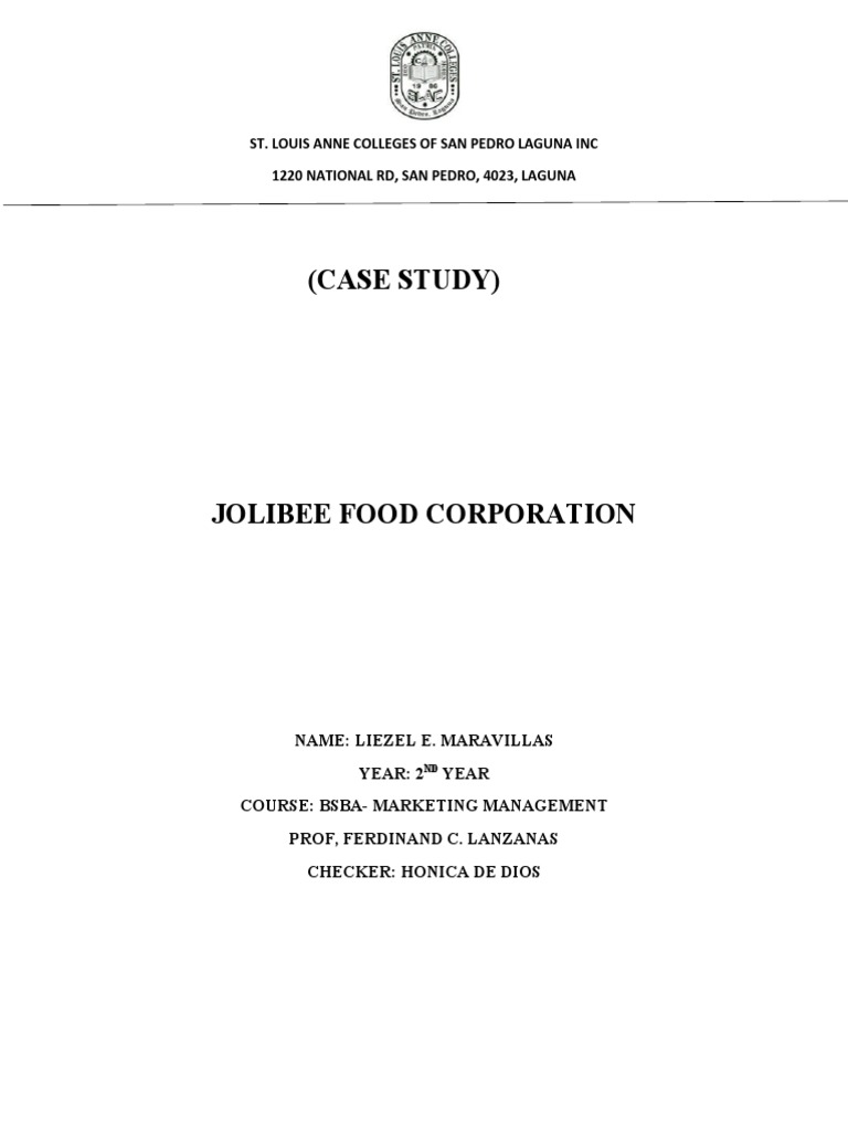 Case Analysis (JOLLIBEE) | PDF | Fast Food Restaurants | Food Industry