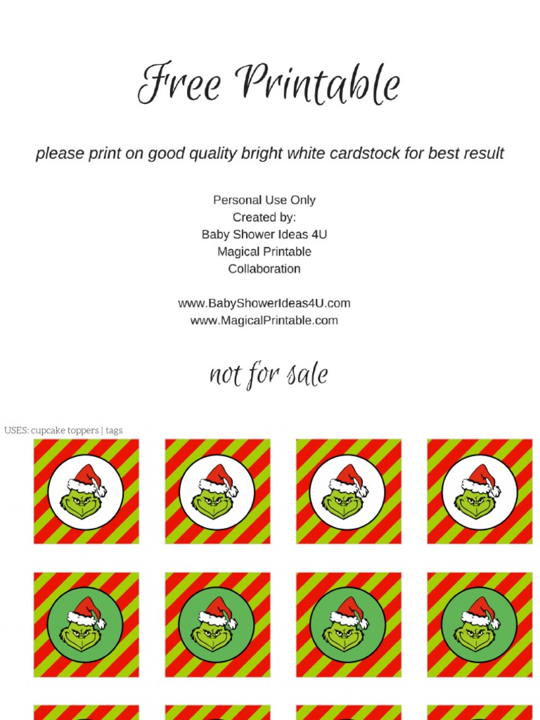 RED GREEN FREEB59 Free The Grinch Christmas Party PRINTABLE RED | PDF
