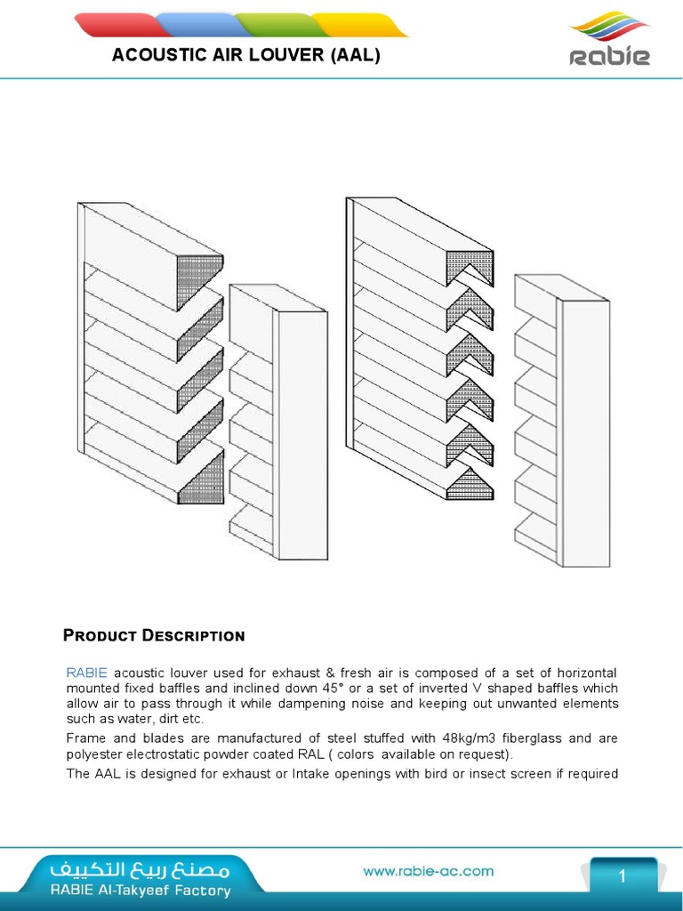 Acoustic Air Louver (Aal) : Rabie | Download Free PDF | Manufactured Goods