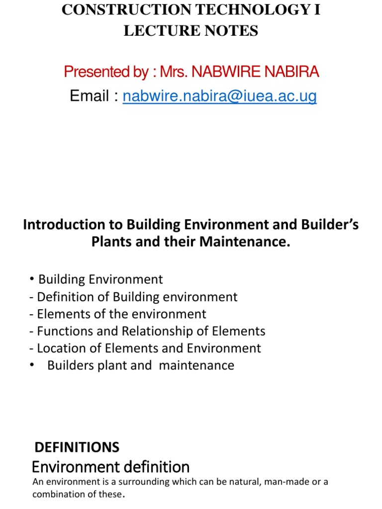 Building Environment and Plant Maintenance | PDF | Natural Environment ...