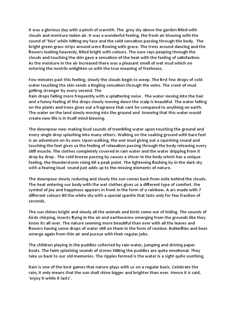 English The Rain | PDF | Rain | Senses