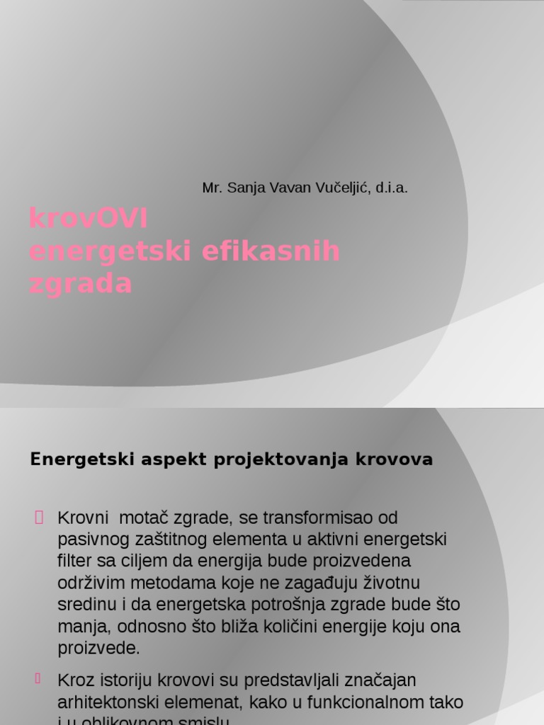 3 Ns Krovovi Energetski Efikasnih Zgrada | PDF
