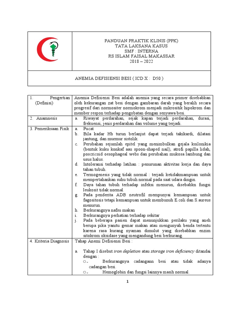Panduan Anemia Defisiensi Besi | PDF