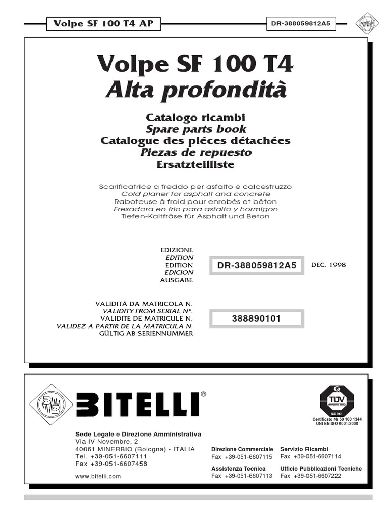 SF100 T4 Dpartsbook | PDF