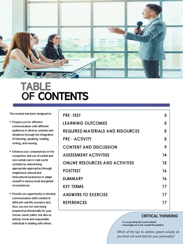 Advanced Communication - Public Speaking | PDF | Public Speaking ...