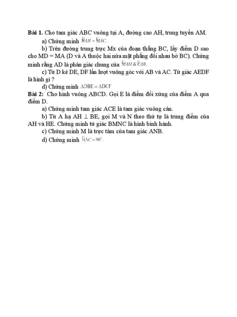 BTVN Hình Vuông Lop 8 | PDF