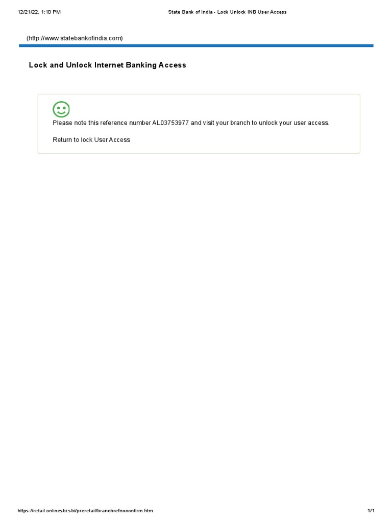 SBI Internet Banking Access Guide | PDF