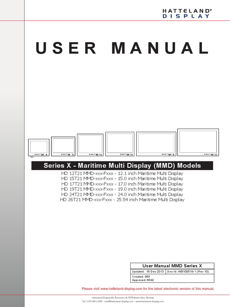 Hatteland Display User Manual - MMD - Seriesx | PDF | Touchscreen | Computing